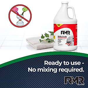 RMR Degreaser and Cleaner - Ready to Use Indoor/Outdoor Formula Works on Contact, For Heavy-Duty Cooking Surfaces, Indoor, Outdoor, Automotive, and Equipment Cleaning, 1 Gallon