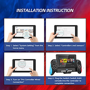 EcRonadX Switch Controllers, Compatible with Nintendo Switch/OLED, One-Piece Switch Pro Controller Replacement for Joypad, Switch Handheld Grip Suitable for Big Handheld Players
