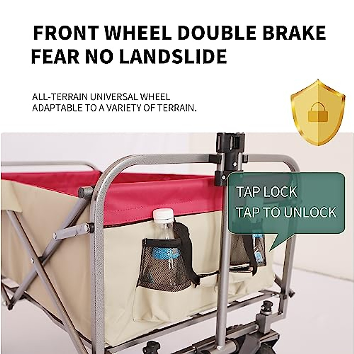 ccko Wagon Cart Collapsible Wagon Foldable Wagon Utility Wagon Folding Wagon Beach Wagon Beach Trolley Cart Large Capacity Wagons (Silver)