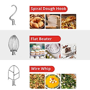 Towallmark Commercial Food Mixer, Commercial Mixer 15QT 600W with Stainless Steel Bowl, 130/233/415RPM 3 Speed Heavy Duty Stand Food Mixer Commercial for Bakery Pizzeria Restaurant