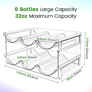 spospo Water Bottle Organizer for Cabinet, Water Bottle Storage Organizer, 2 Packs Water Bottle Storage Rack, Water Bottle Holder for Cabinet, Stackable Water Bottle Storage Rack