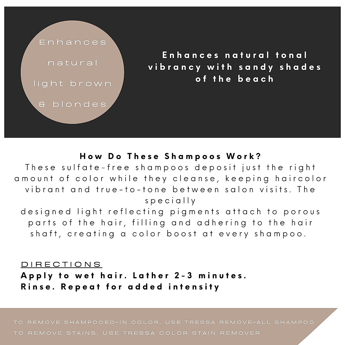 Watercolors Semi Permanent Color Depositing Shampoo. Sulfate & Paraben Free to Maintain & Enhance Hair Color 8 fl oz - WET SAND