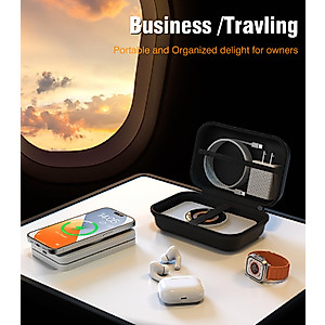 3 in 1 Charging Station for Apple Devices,21W Mag-Safe Wireless Charger,Foldable Travel Charger for Multiple Devices for iPhone15-12Series, AirPods and iWatch Series(Adapter and Travel Case Included)