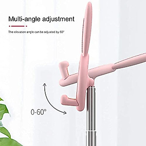 NocksyDecal Cute Bunny Phone Stand, Kawaii Cell Phone Holder for Desk Compatible with All Mobile Phone, Tablet, Switch, Height Angle Adjustable, Pink Office Decor Gift for Girl Women