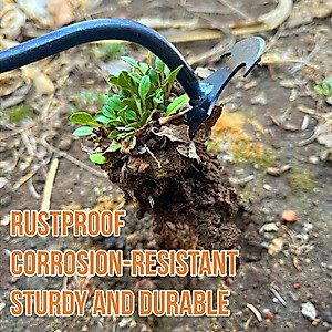 MOTEERLLU Weeding Artifact Uprooting Weeding Tool Gardening, 4-Claw Manganese Steel Weed Puller Garden Hand Weeder Tools, Weed Picker Grass Remover Tool