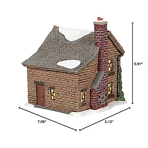 Department 56 Porcelain,Sisal Dickens Christmas Carol Village Scrooge's Boyhood Home House Lit Building and Accessories Boxed Set, 5.91 Inch, Multicolor