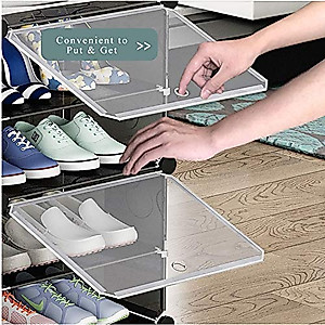 TAZSJG Multilayer Simple Shoe Rack Space Saving Shoes Boots Organizer Closet DIY Assembled Module Shoe Cabinet with Door Home Furniture