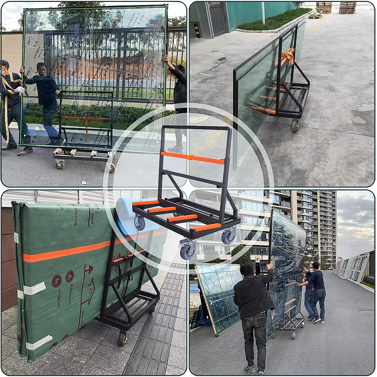 Upgrade Folding Drywall Cart Heavy Duty,Drywall Dolly with Rubber Swivel Casters,2200 lbs Load Capacity, Panel Cart Plywood Dolly Handling Sheetrock Plywood Glass Door and Windows Service Cart