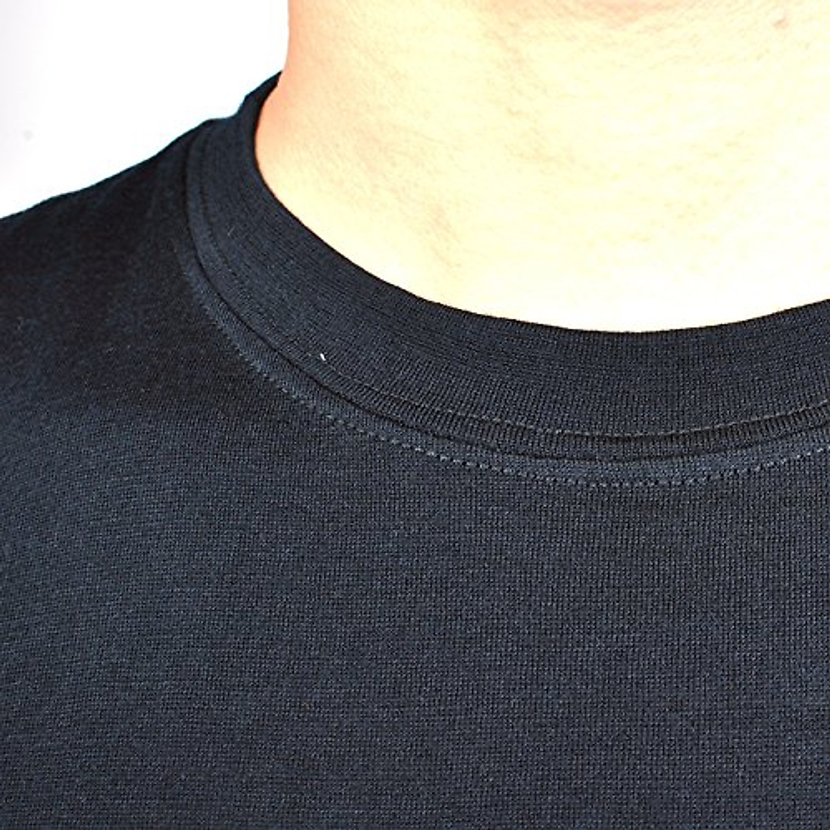 SHEEP RUN Men 100% Merino Wool Shirt Lightweight Short Sleeve Crew Sports (M, Black)