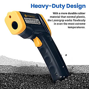 Etekcity Infrared Thermometer 774, Digital Temperature Gun for Cooking, Non Contact Electric Laser IR Temp Gauge, Home Repairs, Handmaking, Surface Measuring, -58 to 716 ℉, - 50 to 380 ℃, Yellow