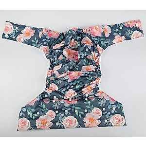 Sigzagor Teen Adult Cloth Diaper Nappy Reusable Washable for Disability (Floral)