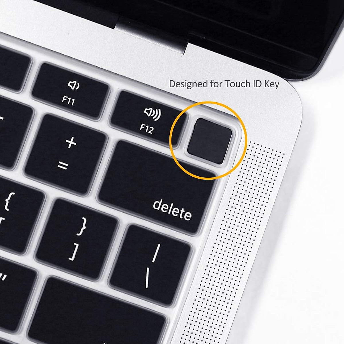 ProElife Ultra Thin Keyboard Cover Skin for 2021-2020 MacBook Air 13 Inch Model A2337 Apple M1 Chip A2179 (U.S Layout) with Touch ID Accessories Keyboard Silicone Protective Skin (Black)