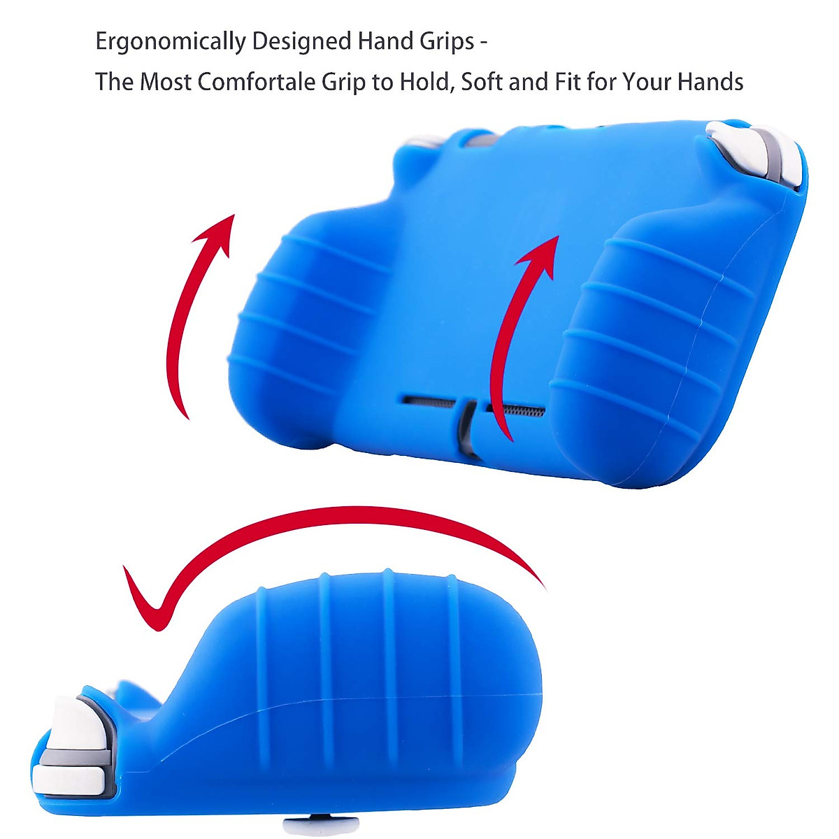 YoRHa Handle Grip Soft Silicone Rubber Protective Cover Case (Blue) x 1 for Nintendo Switch Lite [9.2019 Slim Model]