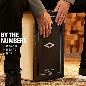 Pickup Cajon Box Drum with Snare Effect and Electronics for Amp or PA System, Artisan Edition — MADE IN SPAIN — Baltic Birch Body/Dark Olive Burst Frontplate, 2-YEAR WARRANTY