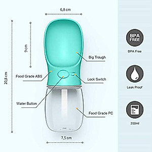 DEYACE Dog Water Bottle, Leak Proof Portable Pet Water Bottles for Dogs, Puppy Water Dispenser with Drinking Feeder for Travel