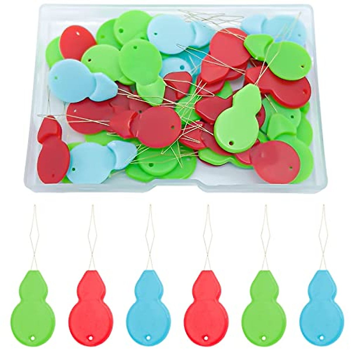Needle Threader,40 pcs Gourd Shape Needle Threader for Hand Sewing Plastic and Metal Easy Threader,Colorful Needle Threaders for Sewing Machine Embroidery Floss Sewing Easy Needle Threader with Box