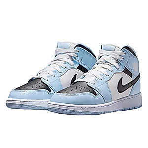 Nike Kids Air Jordan 1 Retro High OG GS Basketball Shoe, Ice Blue/Black Sail-white, 7 Big Kid