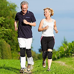 Soudittur Adult Knee Pads for Gardening, Anti-Slip Collision Avoidance Kneepads with Thick EVA Foam, for House Cleaning, Construction Work, Volleyball, Football Dance Knee Sleeve, 1 Pair (Black)