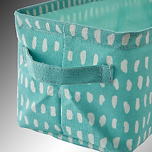 SKL Home by Saturday Knight Ltd. Dotty Waves Collapsible Storage Bin,Aqua