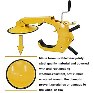 2 Pack Trailer Wheel Lock Clamp Boot Adjustable for RV Boat Trailer Truck Auto Car Heavy Duty Steel Anti-Theft Tire Lock Trailer Boot Towing Security Device