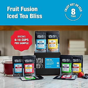 Tiesta Tea - Iced Tea Sampler Dry Flight Set | Loose Leaf | High to No Caffeine | Makes Cold Brew Iced Drink | Assorted Brew Sets with Herbal, Black, Fruit Blends & More | 8 Resealable Sample Pouches