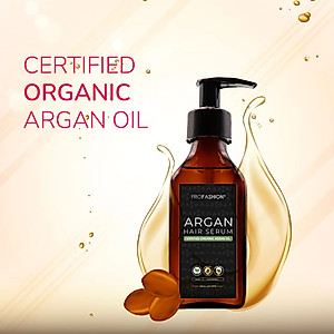 Profashion Argan Oil Hair Serum - Hair Care for Dry Damaged Hair - Smoothing Serum for Hair - Anti Frizz Serum - Renewing Argan Oil Hair Treatment with Hydrolyzed Keratin for Hair Conditioning, 2.4 oz