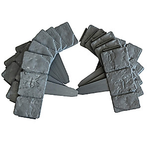 Ram©20 x Pack Dark Grey Cobbled Stone Effect Garden Lawn Edging Plant Border - Simply Hammer in 10 Pack Dark Grey Cobbled Stone Effect Garden Lawn Edging Plant Border - Simply Hammer in 5 Meter