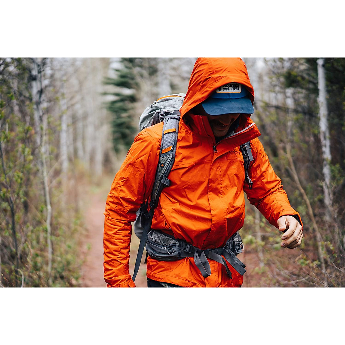 MARMOT Men's Precip Eco Jacket | Lightweight, Waterproof Jacket for Men, Ideal for Hiking, Jogging, and Camping, 100% Recycled Arctic Navy, Large