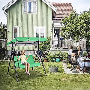 KFJZGZZ Replacement Cover Swing Ceiling Cloth Rain Cover Outdoor Awning Courtyard Patio Lawn & Garden Tree Swing for Adults Couch (0-Green, One Size)