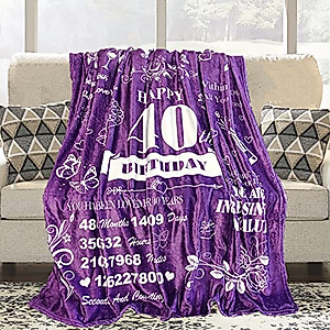 Akoigun 40 Year Old Women Gifts Ideas, 40th Birthday Gifts for Women Throw Blanket 50"x60", Gifts for 40 Year Old Woman, 1983 40th Birthday Decorations for Women, 40 Years Old Women Gift for Birthday