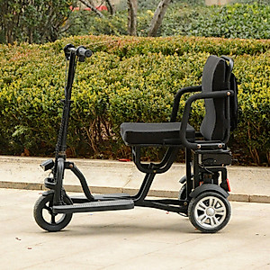 WISGING Scooter Mobility Folding Electric Mobility Scooter 3 Wheel Lightweight Portable Power Travel Scooters - Support 270 lbs Weight Only 55 lbs Long Range(15 Mile), Standard W