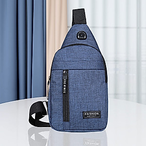 Crossbody Sling Bag, Waterproof Sling Backpack Bag with USB Charging Port, Small Sling Crossbody Chest Shoulder Bag #B