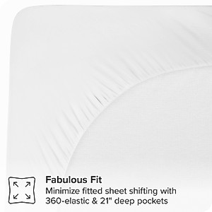 Bare Home Twin XL Mattress Pad Cotton Top - Fitted Mattress Cover - Cooling Breathable Air Flow - 8" to 21" Deep Pocket - Mattress Pad Protector - Soft Noiseless Mattress Topper (Twin XL)