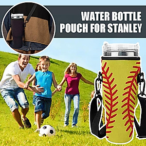 Water Bottle Carrier for Stanley,40oz Carrier Holder Pouch with Shoulder Strap,Lightweight Tumbler Travel Holder Bag for Hiking Travelling Camping