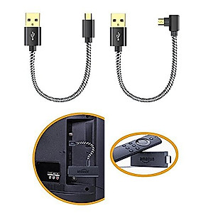 Y.D.F USB Power Cord for Fire TV Stick Power up Your Fire TV Stick Form Your TV's USB Port, USB Cable for Fire TV Stick/Chromecast/Roku Stick, 2 Pack 8 Inch (1 Straight 1 Angle)