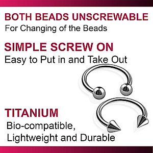 bodyjewellery 2pcs 16g Circular Barbell Titanium G23 Helix Tragus Lip Ring Cartilage Bite Snake Septum Ear Eyebrow Nose B2CCQ 8mm