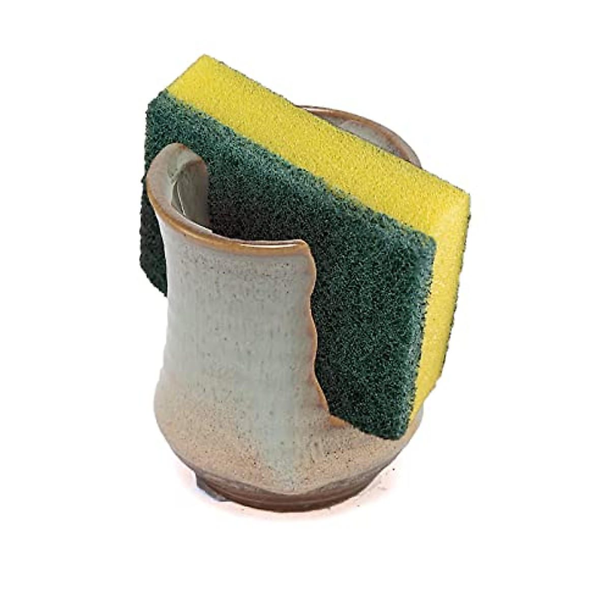 Pottery Sponge Holder Slotted Stoneware Ceramic Porcelain Sponge Holder by Gute for Father, Mother, Cleaning Supplies - Decorative Kitchen Décor - Organizer for Cleaning Dishes (Brown)
