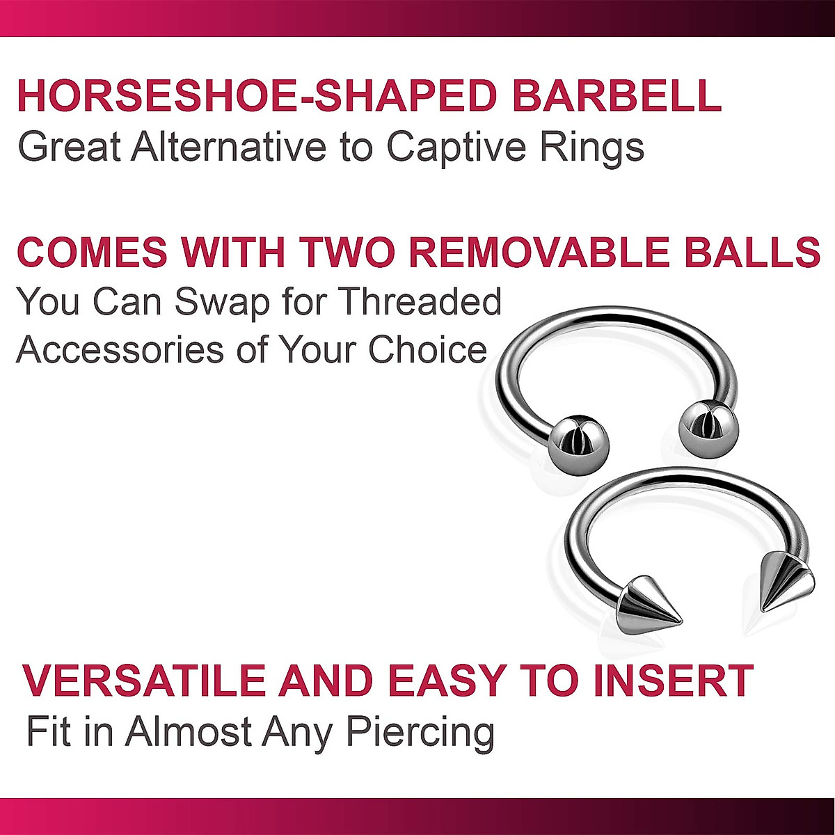 bodyjewellery 2pcs 16g Circular Barbell Titanium G23 Helix Tragus Lip Ring Cartilage Bite Snake Septum Ear Eyebrow Nose B2CCQ 8mm