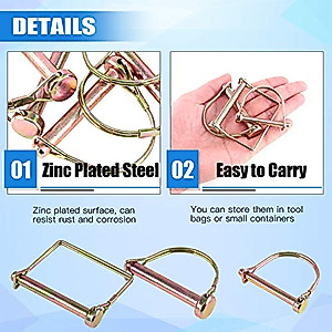 Glarks 20Pcs Heavy Duty PTO Pin Assortment Kit for Farm Trailers Wagons Lawn Garden