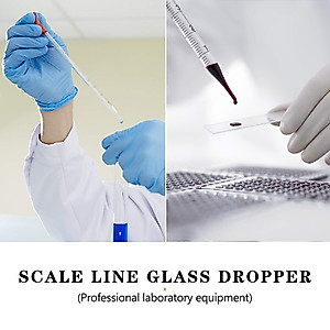 HOAOH 6 Pieces Glass Pipettes 10ml 5ml 3ml 2ml 1ml 0.5ml Glass Graduated Dropper Pipette for School, Students, Transfer for Liquid Essential Oil