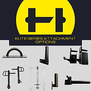 HulkFit Elite Series Power Cage Horizontal Plate Barbell Attachment Storage Black 3" x 3"