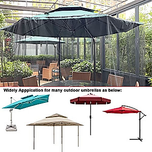 7.5-11ft Black Patio Umbrella Mosquito Netting, with Double Zipper Door, Polyester Mesh Net Screen Universal for Almost Outdoor Market Table Umbrellas & Cantilever Offset Hanging Umbrella w/Tilt