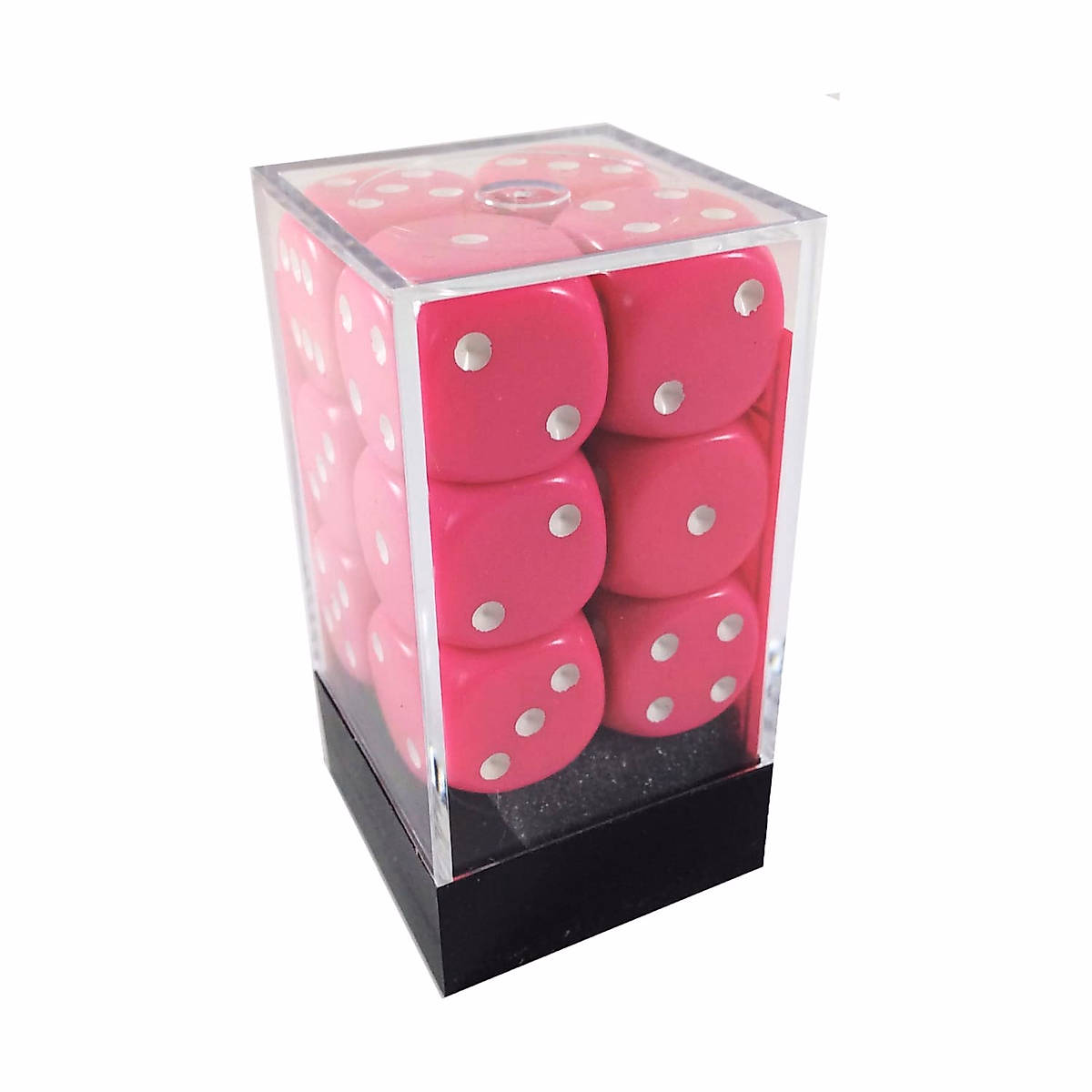 Chessex DND Dice Set D&D Dice-16mm Opaque Pink and White Plastic Polyhedral Dice Set-Dungeons and Dragons Dice Includes 12 Dice – D6, Various (CHX25644)