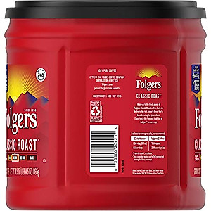 Folgers Classic Roast Medium Roast Ground Coffee, 30.5 Ounces (Pack of 6)