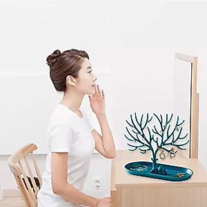 MILEVO Jewelry Display Stand Antler Tree Earrings Bracelets Rack Jewelry Storage Holder with Tray,Drawer Organizers