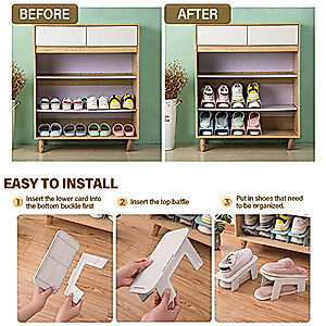 GVCVHVCV 20-PACK Shoe Slots Organizer, New Upgrade Double Layer Shoe Stacker, White Stack Shoe Rack Holder Storage Space Saver for Closet Organization and storage shoes