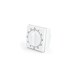 Fox Run Square Timer, 2 x 2.75 x 3 inches, White