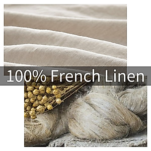ATLINIA Bedding Duvet Cover Set Linen - 100% French Flax Washed Bed Sets Farmhouse Comforter Cover Set (1 Duvet Cover and 2 Pillow Shams) King Size Natural