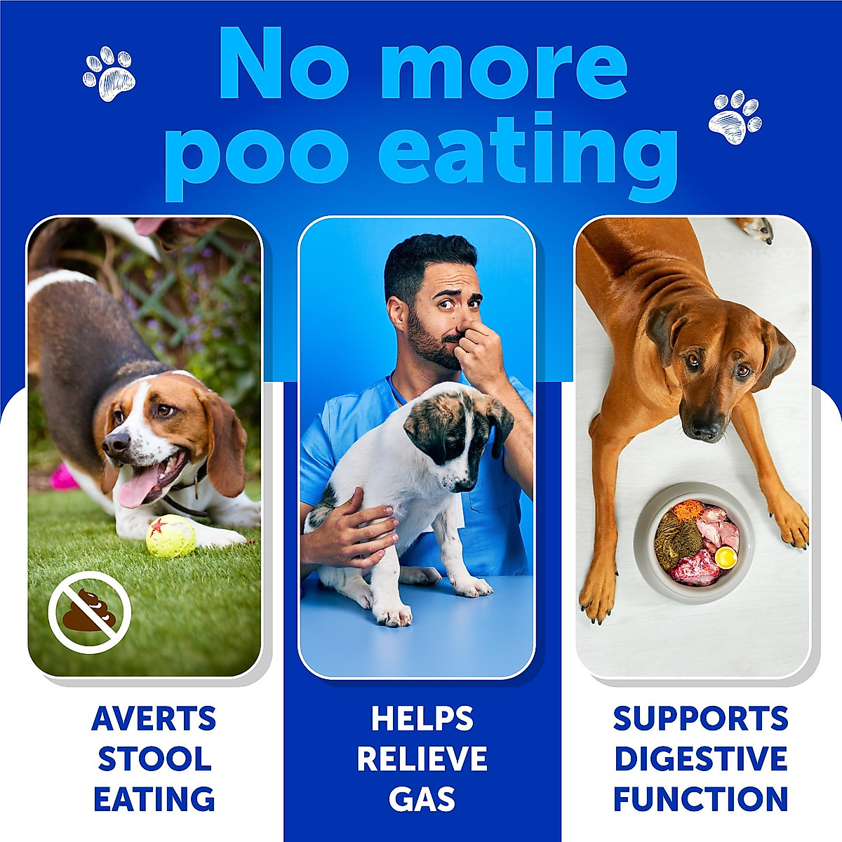 No Poo Chews for Dogs - Coprophagia Stool Eating Deterrent for Dogs - Prevent Dog from Eating Poop - Stop Eating Poop for Dogs with Probiotics & Digestive Enzymes - Forbid for Dogs