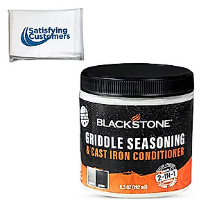 Blackstone 2-IN-1 Griddle & Cast Iron Seasoning Conditioner 6.5 OZ– Effective Seasoning Rub Formula – Food Safe – Easy to Use Cleaner & Conditioner – with Satisfying Customers Travel Tissue Pack